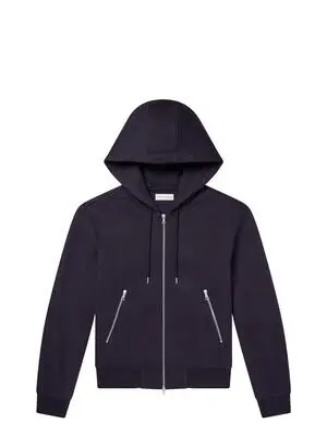 Dries Van Noten Cotton-jersey Zip-up Hoodie - Blue