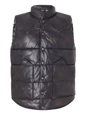 Ralph Lauren Reversible Quilted Leather Gilet - Black