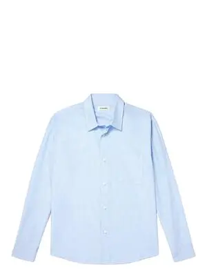 FRAME Relaxed Striped Lyocell Shirt - Blue