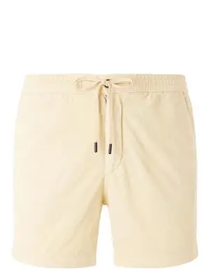 SLOWEAR Straight-leg Cotton-corduroy Drawstring Shorts - Yellow