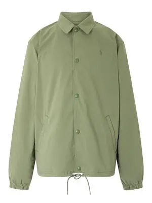 Polo Ralph Lauren Logo-embroidered Cotton-blend Seersucker Blouson Jacket - Green