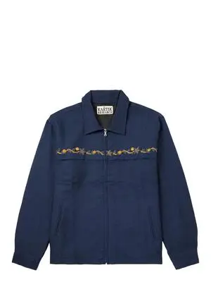 KARTIK RESEARCH Embroidered Wool Jacket - Blue
