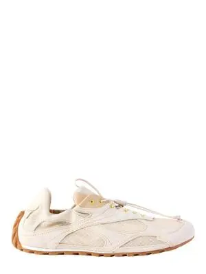 Bottega Veneta Orbit Flash Ripstop-trimmed Suede Sneakers - Neutrals