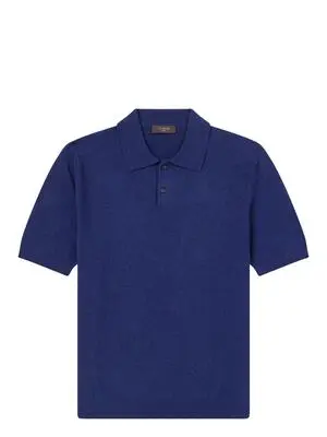 SLOWEAR Slim-fit Cotton-blend Terry Polo Shirt - Blue