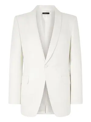 TOM FORD Shawl-collar Wool And Silk-blend Faille Tuxedo Jacket - White