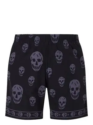 Alexander McQueen Straight-leg Printed Shell Shorts - Black