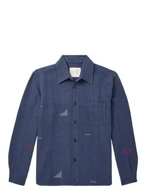 KARDO Luis Embroidered Cotton Shirt - Blue