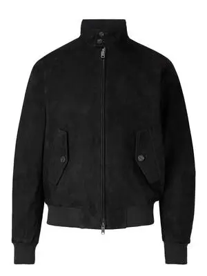 BARACUTA G9 Suede Harrington Jacket - Black
