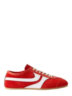 Dries Van Noten Leather-trimmed Suede Sneakers - Red