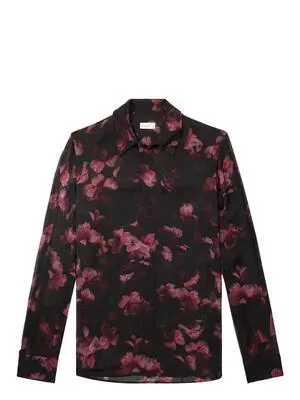Dries Van Noten Oversized Floral-print Crepe Shirt - Black