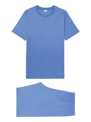 Zimmerli Sea Island Cotton-jersey Pyjama Set - Blue