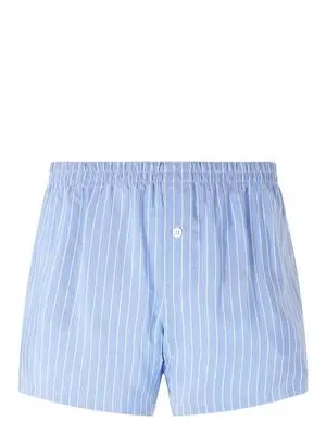 Zimmerli Striped Woven Boxer Shorts - Blue