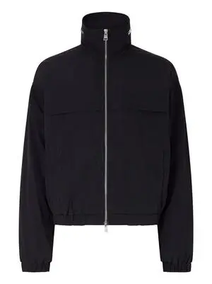 Ami Cropped Logo-embroidered Shell Jacket - Black