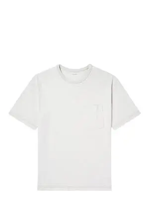 LEMAIRE Cotton And Linen-blend Jersey T-shirt - Neutrals