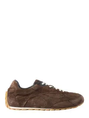 BOTTEGA  VENETA Orbit Flash Leather-Trimmed Sneakers Brown