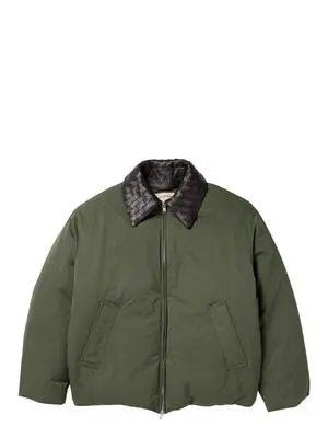 Bottega Veneta Intrecciato Leather-trimmed Shell Down Jacket - Green