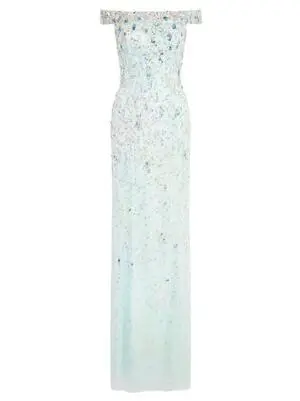 Jenny Packham Jessie Beaded Gown - Blue