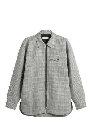 Dries Van Noten Double Faced Gingham Shirt Jacket - Grey