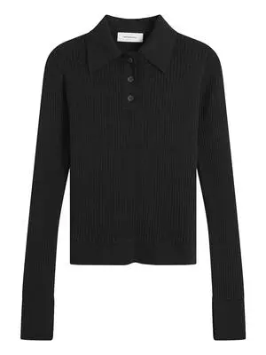 MFPEN Partial Placket Polo - Black Rib