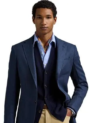 Ralph Lauren Polo Tailored Fit Herringbone Sport Coat - Bright Navy/navy