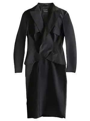 Yohji Yamamoto Flap Detail Slim Dress - Black