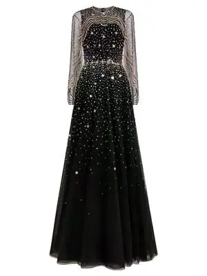 Jenny Packham Beaded-embellished Maxi Dress - Black
