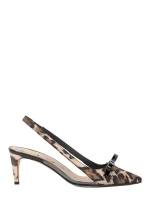 Red Valentino Bow Animal Print Pumps - White
