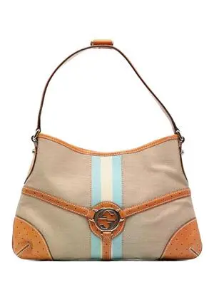 Gucci Canvas Web Reins Shoulder Bag - Brown