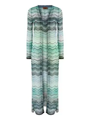 Missoni Chevron Long Cardigan - Blue
