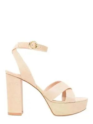 GIANVITO ROSSI Criss-cross Platform Sandals - Neutrals