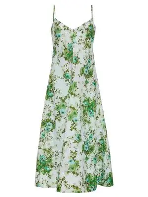 Cara Cara Mae Floral-pattern Midi Dress - White