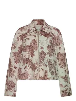 Cara Cara Floral-print Cropped Jacket - Neutrals