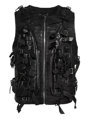 WHO DECIDES WAR BY EV BRAVADO Buckle-detail Gilet - Black