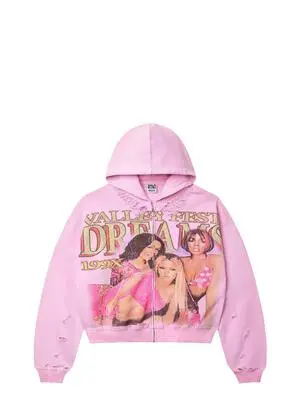 VALE FOREVER Zip Embellished Hoodie - Pink