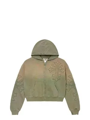VALE FOREVER Embroidered Zip-up Hoodie - Green