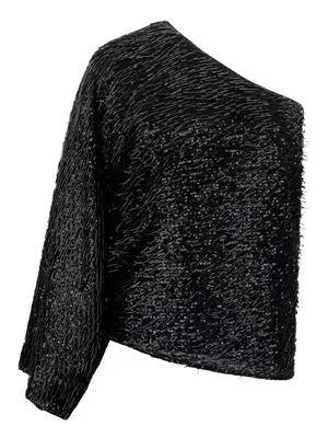 Federica Tosi One-shoulder Sequined Blouse - Black