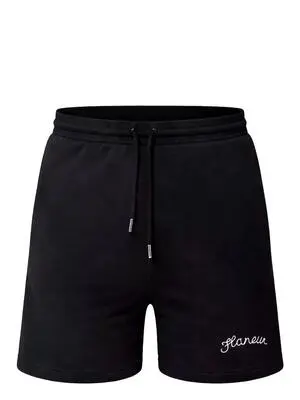 FLANEUR Drawstring Logo-embroidered Shorts - Black