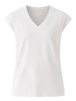 PATRICK ASSARAF V-neck Cotton T-shirt - White