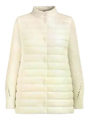 TWINSET Ribbed Knit Coat - Neutrals