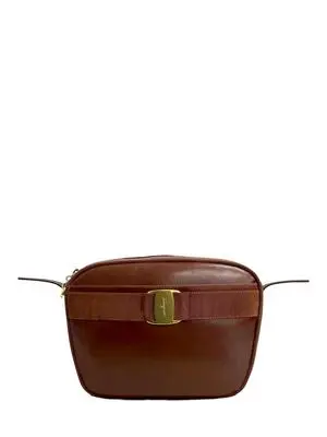 FERRAGAMO Leather Vara Crossbody Bag - Brown