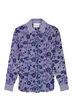 FABIENNE CHAPOT Striped Floral Shirt - Blue