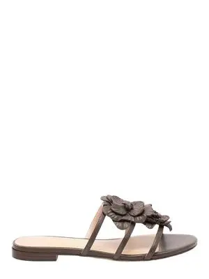 TWINSET Floral-strap Flat Sandals - Brown