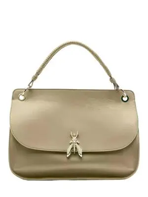 Patrizia Pepe Leather Tote Bag With Fly Detail - Neutrals