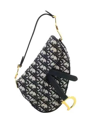 Dior Saddle Handbag Oblique Canvas Mini Shoulder Bag Blue