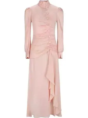 Alessandra Rich Button-embellished Maxi Dress - Pink