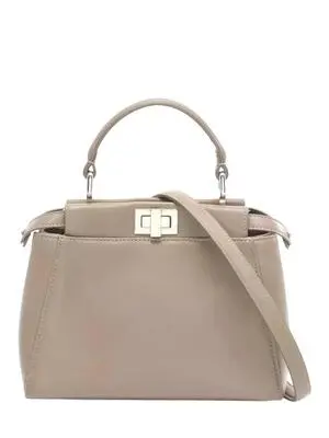 Fendi 2000-2010 Mini Leather Peekaboo Satchel - Brown