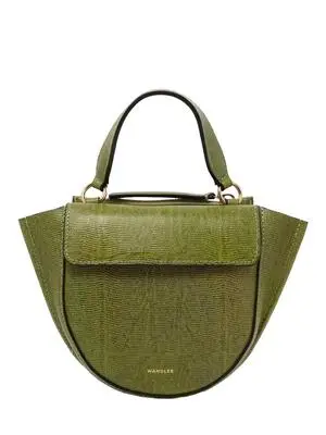 WANDLER Hortensia Lizard-effect Tote Bag - Green