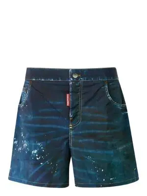 Dsquared2 Trompe L'oeil Swim Short - Blue