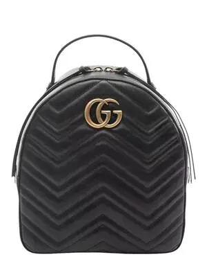 Gucci Small Gg Marmont Matelasse Leather Backpack - Black