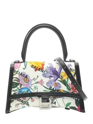 Balenciaga 2010-2026 X The Hacker Project Flora Hourglass Handle Bag Satchel - White